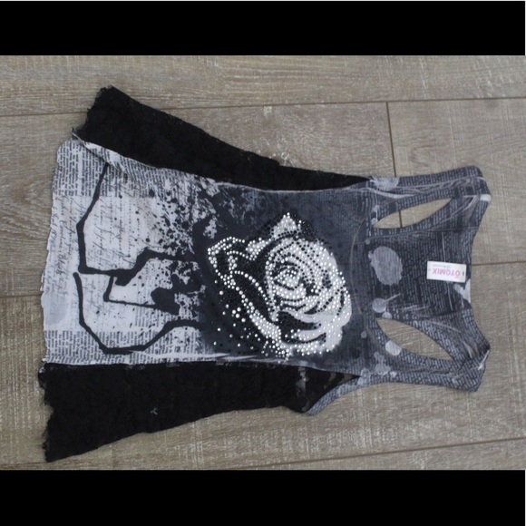 Otomix | Tops | Optimize Rose Bedazzled Lace Workout Tank Top | Poshmark